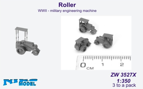 NIKO MODEL ZW3527X Roller WWII - military engineering machine (3 to a pack)