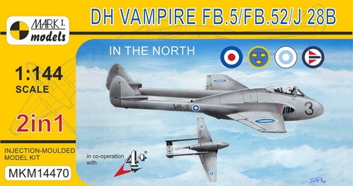 DISCONTINUED Mark I Models 144070 de Havilland Vampire FB.5/FB.52/J 28B (2in1)