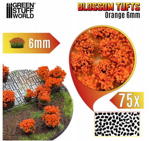 Green Stuff World 13003 Blossom Tufts - Orange 6 mm / 75 pcs