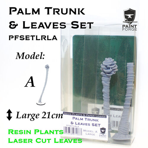 Paint Forge PFSETLRLA Resin Plants And Paper Leaves - Palm Trunk And Leaves Set A, Size L (21cm)