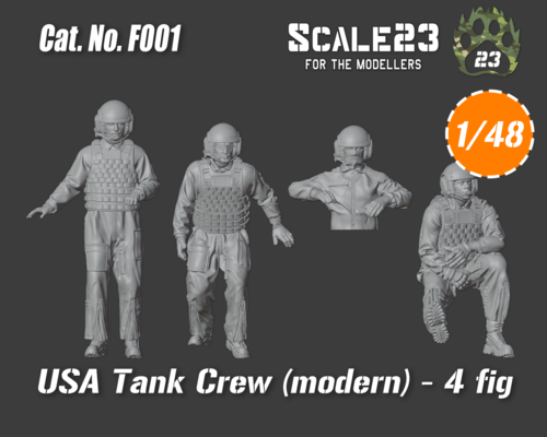 Scale23 48-F001 USA Tank Crew (modern) - 4 fig