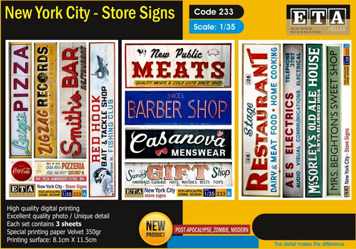ETA DIORAMA ACCESSORIES 233 New York - Store Signs