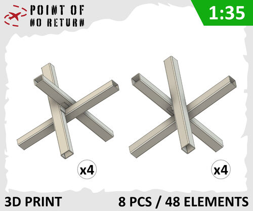 Point Of No Return 35-22015 Anti-tank Steel Barriers Check Hedehogs Type 2