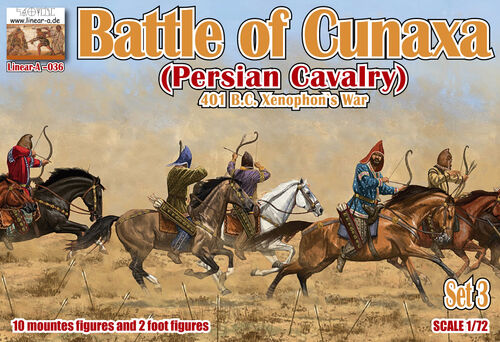Linear-A 036 Battle of Cunaxa 401 B.C. Xenophons War Set 3 - Persian Cavalry (12 figures in 12 poses)