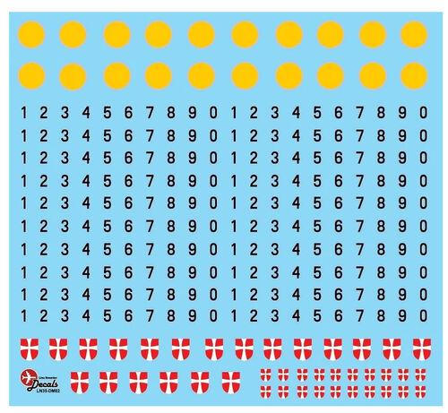 Lima November Decals 72-DM02 Danish military flag and weight signs