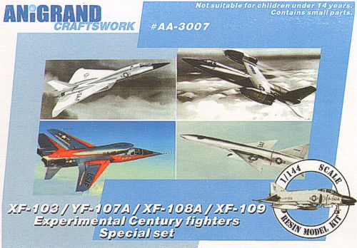 Anigrand Craftswork AA3007 Century Fighters Special Set - Republic XF-103 / North-American YF-107A / North-American XF-108 / Bell XF-109