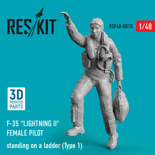DISCONTINUED RES/KIT F48-0015 F-35 'Lightning II' Female Pilot Standing On A Ladder (Type 1)