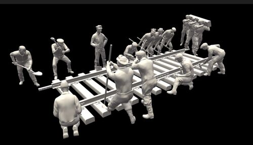 Peddinghaus-Decals 48149 Workers work with railway tracks (15 figures)