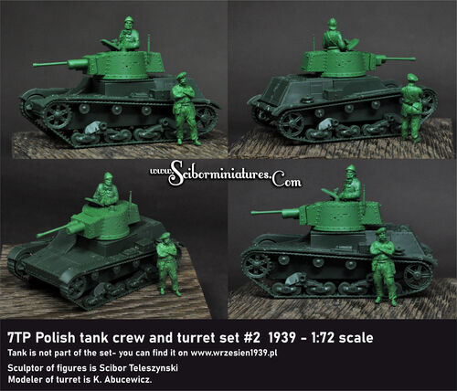 Scibor Monstrous Miniatures 72HM0088 7TP Tank Crew And Turret Set 2 1939