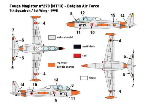 Miniwing 353 Fouga CM.170 Magister - Belgian Air Force (1 plastic kit in bag - 1 decal version)