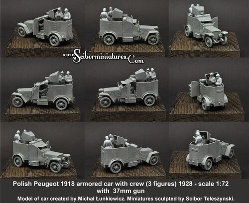 Scibor Monstrous Miniatures 72HM0059 Polish Peugeot 1918 37mm Gun With Crew