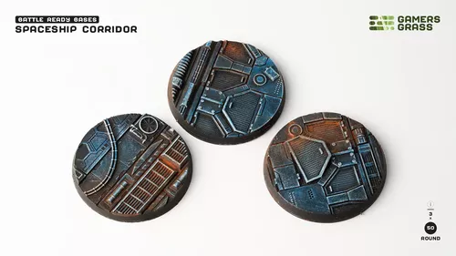 GamersGrass GGB-SPR50 Spaceship Corridor Bases Round 50mm (x3)