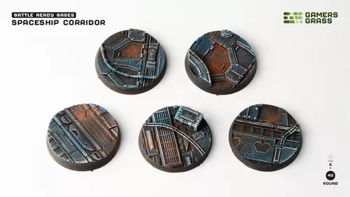 GamersGrass GGB-SPR40 Spaceship Corridor Bases Round 40mm (x5)