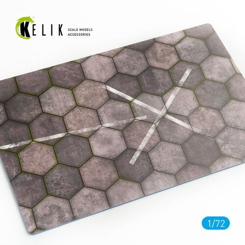 KELIK KS72004 Hexagonal Concrete Plates For Aircraft And Helicopters Base - Acrylic 3mm (280mm x 180mm) (170g)