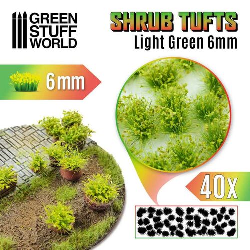 Green Stuff World 1305 Shrub Tufts 6mm - Light Green