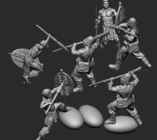 Germania-Figuren 72-8519 Hand to hand combat 03 3 English – 3 Zulu