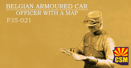 Copper State Models F35-021 Belgian Armoured Car Officer With A Map