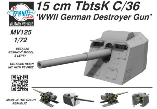 Planet Models MV125 15 cm TbtsK C/36 WWII German Destroyer Gun