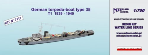 NIKO MODEL 7111 German torpedo-boat type 35 T1 1939 - 1940