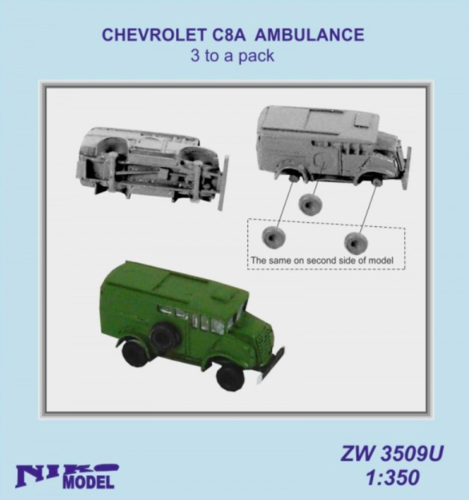NIKO MODEL ZW3509U Chevrolet C8A Ambulance 3 to a pack