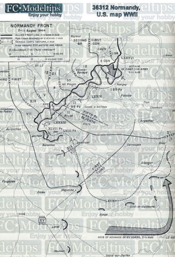 FC ModelTrend 36312 Self adhesive paper base, U.S. map of Normandy WWII