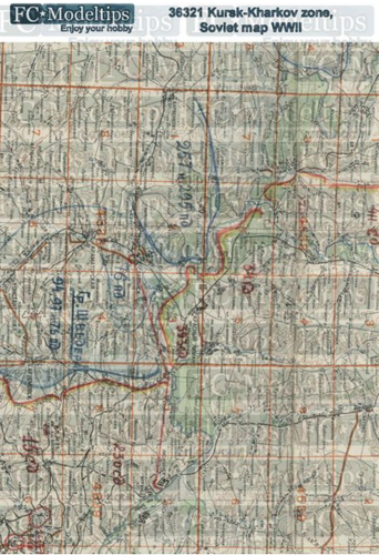 FC ModelTrend 36321 Self adhesive paper base, Soviet map of Kharkov and Kursk area WWII