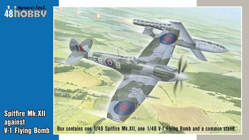 Special Hobby 48192 Spitfire Mk.XII against V-1 Flying Bomb 2 modele + figurka