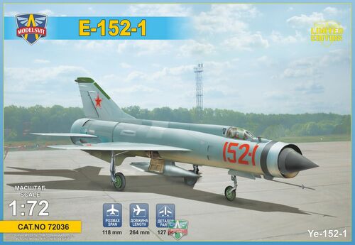 Modelsvit 72036 Ye-152-1 experimental supersonic interceptor