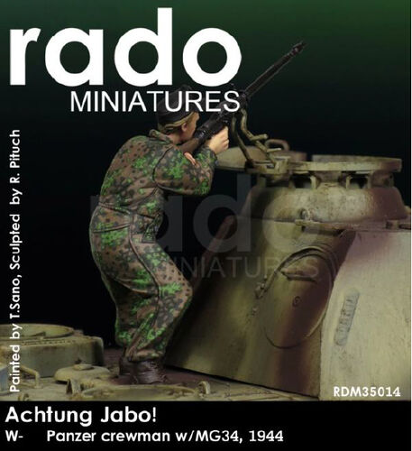 Rado Miniatures 35014 Achtung Jabo ! W-SS Panzer crewman w/MG34 , 1944
