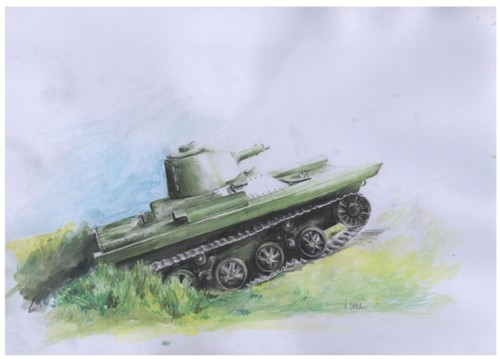 Choroszy Modelbud V12 PZInz-130 with Browning 30 Polish amphibious tank