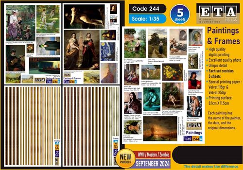 ETA DIORAMA ACCESSORIES 244 Paintings And Frames (5 Sheets)