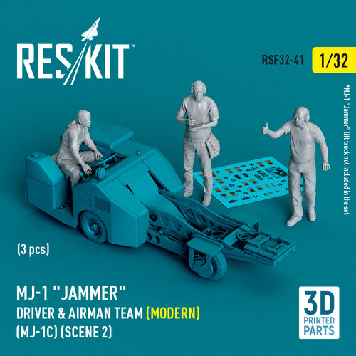 DISCONTINUED RES/KIT F32-0041 MJ-1 'Jammer' Driver And Airman Team (Modern) (MJ-1C) (Scene 2) (3pcs) (3D Printed)