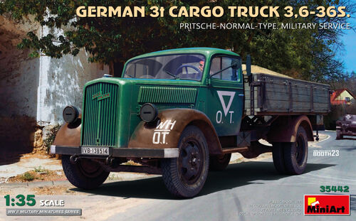 MiniArt 35442 German 3t Cargo Truck 3,6-36S - Pritsche Normal Type Military Service