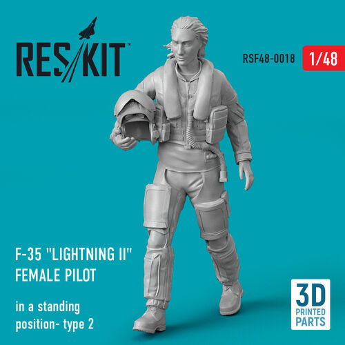 DISCONTINUED RES/KIT F48-0018 F-35 'Lightning II' Female Pilot (In A Standing Position - Type 2)