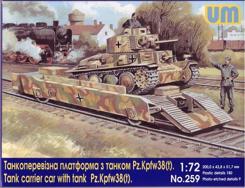 Unimodels 259 Tank carrier platform with PzKpfw 38(t)