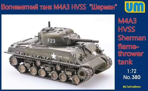 Unimodels 380 M4A3 HVSS Sherman flamethrower tank