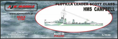 AJM Models 700-008 Flotilla Leader Scott Class HMS CAMPBELL 1942 r.