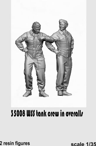 DISCONTINUED Glowel Miniatures 35008 WSS Tank Crew In Overalls (2 Figures, Resin)