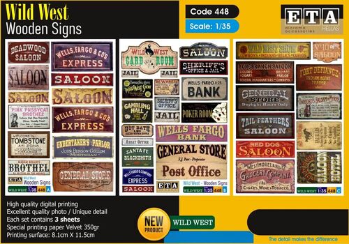 ETA DIORAMA ACCESSORIES 448 Old West - Wooden Signs