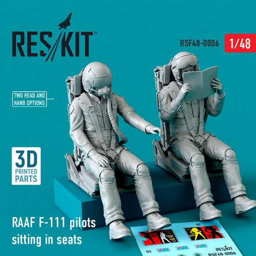 RES/KIT F48-0006 RAAF F-111 Pilots Sitting In Seats (2 pcs)