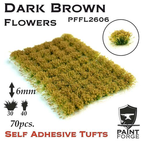 Paint Forge PFFL2606 Dark Brown Flowers 6mm