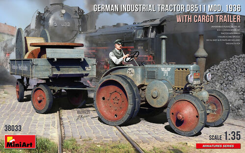 MiniArt 38033 German Industrial TRACTOR D8511 mod. 1936 with Cargo Trailer