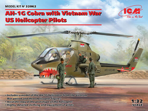 ICM 32062 AH-1G Cobra with Vietnam War US Helicopter Pilots