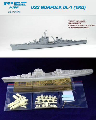 NIKO MODEL 7072 USS Norfolk DL-1 1953