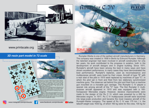 Print Scale PSR72003 Rumpler C.IV