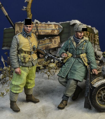 D-DAY miniature studio 35183 Waffen SS soldiers, Hungary, Winter 1945