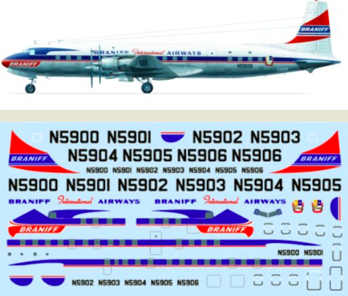 F-RSIN P4003 DC-7C - Braniff