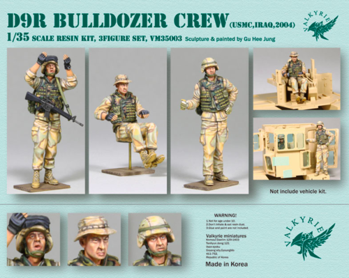Valkyrie Miniatures 35003 D9R Bulldozer Crew set