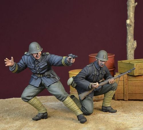 D-DAY miniature studio 35150 Black Devils in Action, WWII Dutch Army Rotterdam 1940