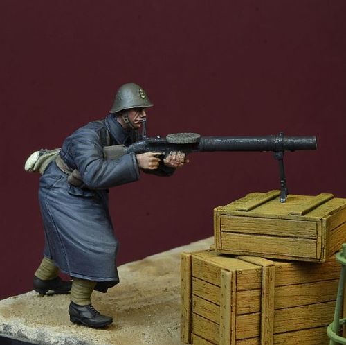 D-DAY miniature studio 35151 Black Devils Lewis Gunner, WWII Dutch Army Rotterdam 1940
